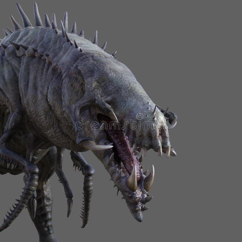 3D-illustration of an Isolated Horrible Alien Creature Stock ...