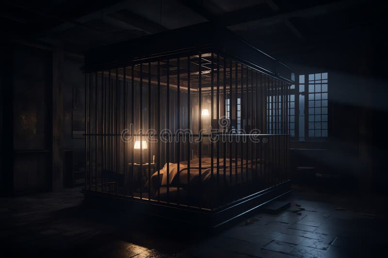3D Rendering of a Dark Cell at Night. Generative AI Stock Illustration ...