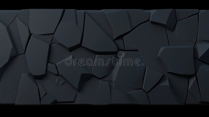 A 3D Rendering of a Dark Gray Stone Wall with Irregularly Shaped Pieces ...