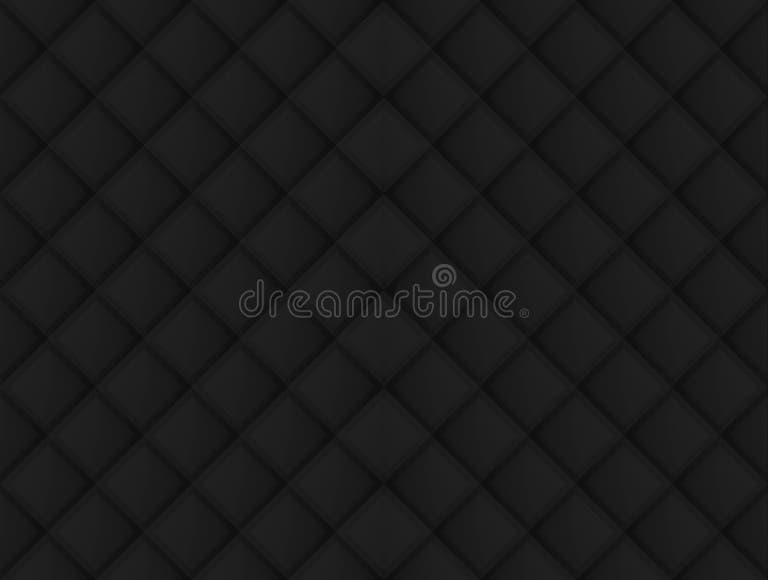3d Rendering. Dark Seamless Black Square Grid Pattern Art Design Wall ...