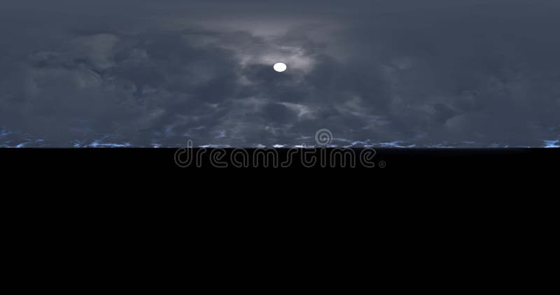 3D Rendering. Dark Sky with Thunderstorm Clouds and Bright Moon ...