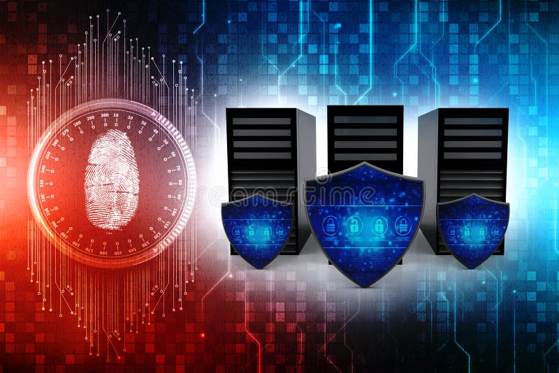 Database and Computer Data Security Concept Stock Illustration ...