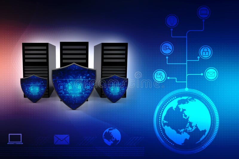 Database and Computer Data Security Concept Stock Illustration ...