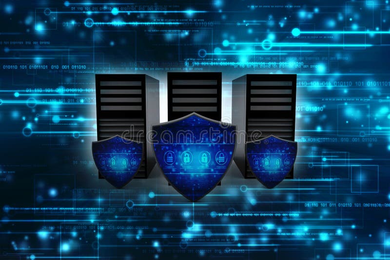 Data Security Concept. 3d Render Stock Illustration - Illustration of ...