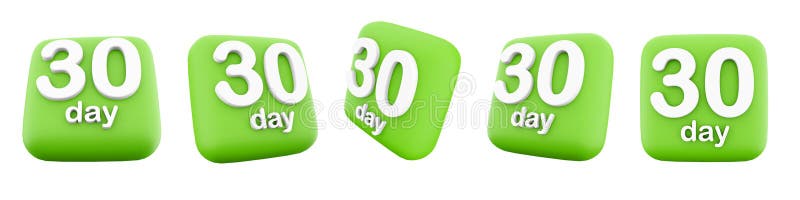 3d Rendering 30 Day Left Different Positions Icon Set. 3d Render 30 ...