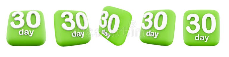 3d Rendering 30 Day Left Different Positions Icon Set. 3d Render 30 ...