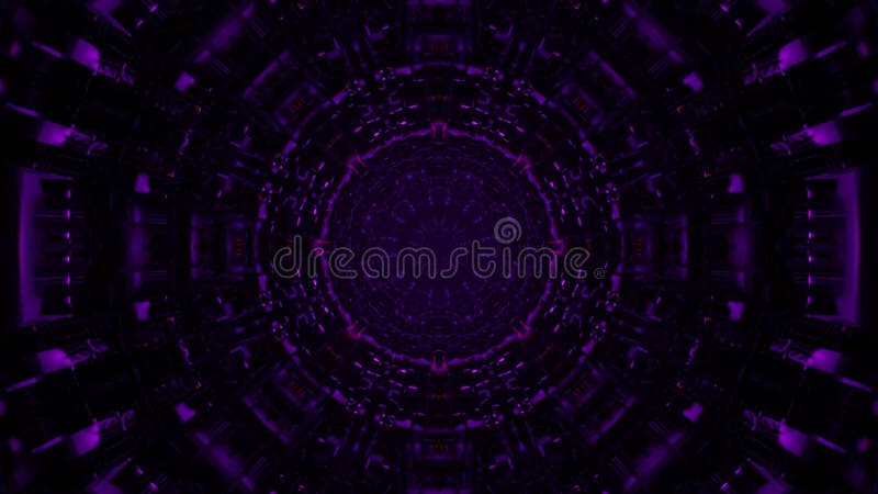 3D Rendering of a Deep Dark Abyss with Neon Purple Streaks Inside it in ...