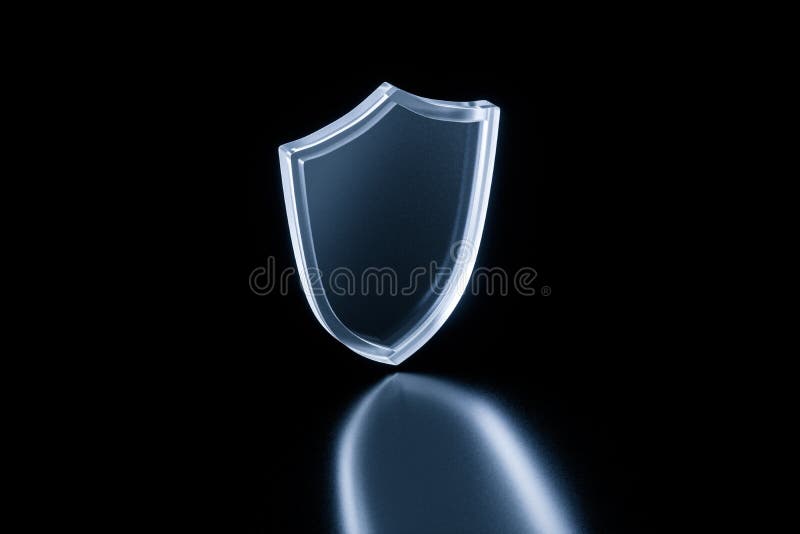 3d Rendering, a Defense Shield with Technological Background Stock ...