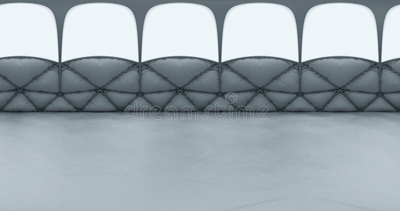 3D Rendering. 360 Degree HDRI Map. a Round Room with Soft, Safe Walls ...