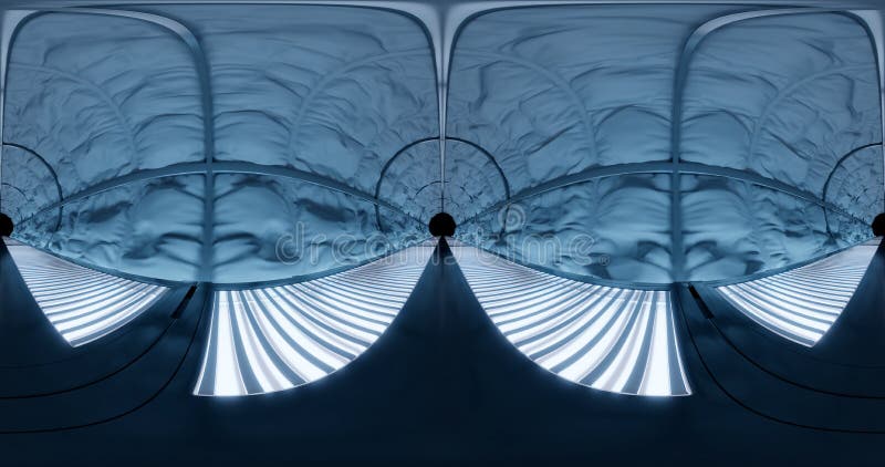 3d Rendering. 360 Degrees.HDRI Map. Corridor with Soft, Safe Walls and ...