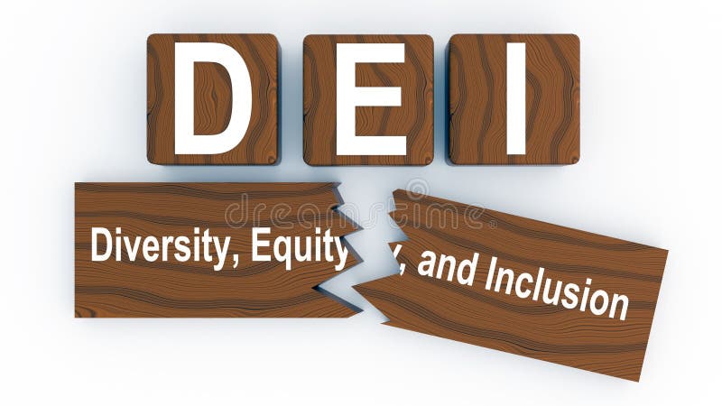 3d Rendering of DEI Displayed on Wooden Blocks, the Full Phrase is on a ...