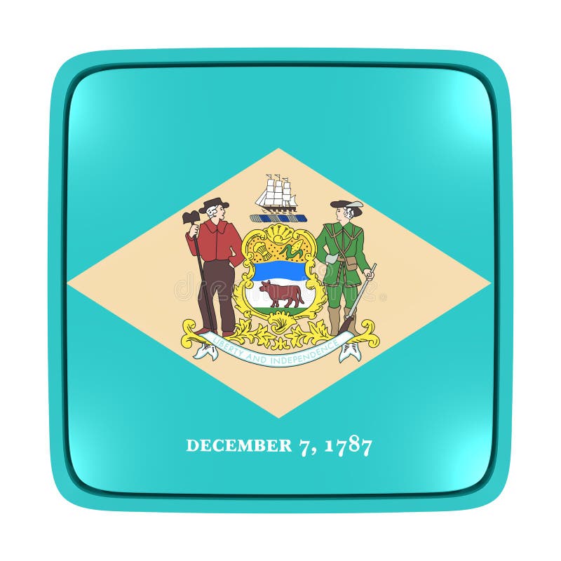 Delaware flag icon stock illustration. Illustration of state - 112465544