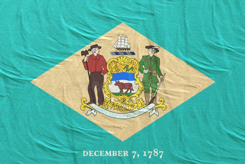 3d Rendering of Delaware State Flag Stock Illustration - Illustration ...
