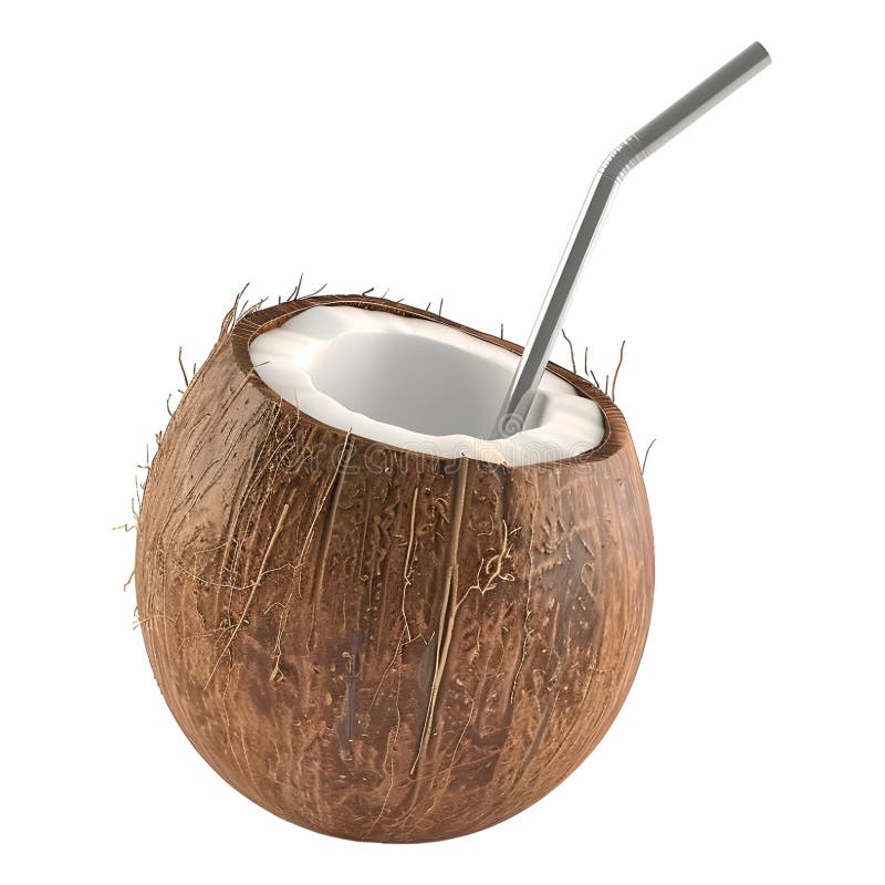 3D Rendering of a Delicious Coconut on Transparent Background - Ai ...