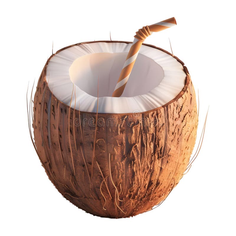 3D Rendering of a Delicious Coconut on Transparent Background - Ai ...
