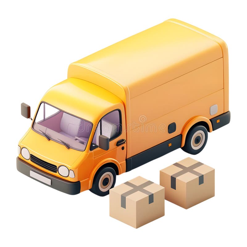 3D Rendering of a Delivery Van on Transparent Background - Ai Generated ...