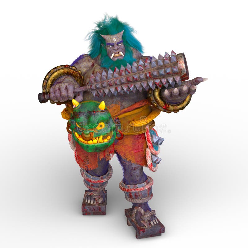 3D rendering of a demon stock illustration. Illustration of fang ...