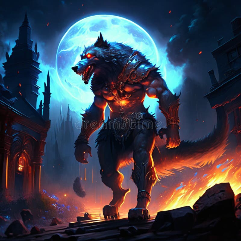 3D Rendering of a Demon with a Full Moon in the Background Generative ...