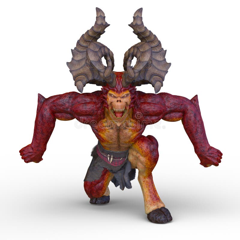 3D Rendering of Demon Monster Stock Illustration - Illustration of ...