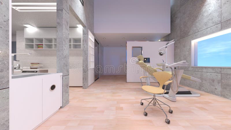 3D Rendering of the Dental Clinic Stock Illustration - Illustration of ...