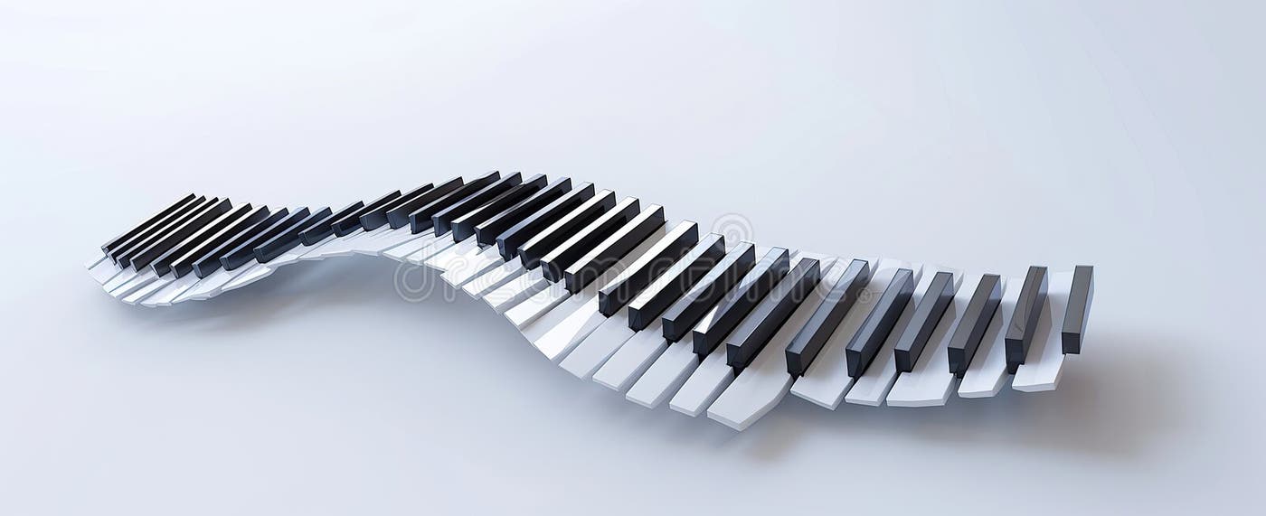 Wavy Piano Keyboard Black White Background Stock Illustrations – 136 ...
