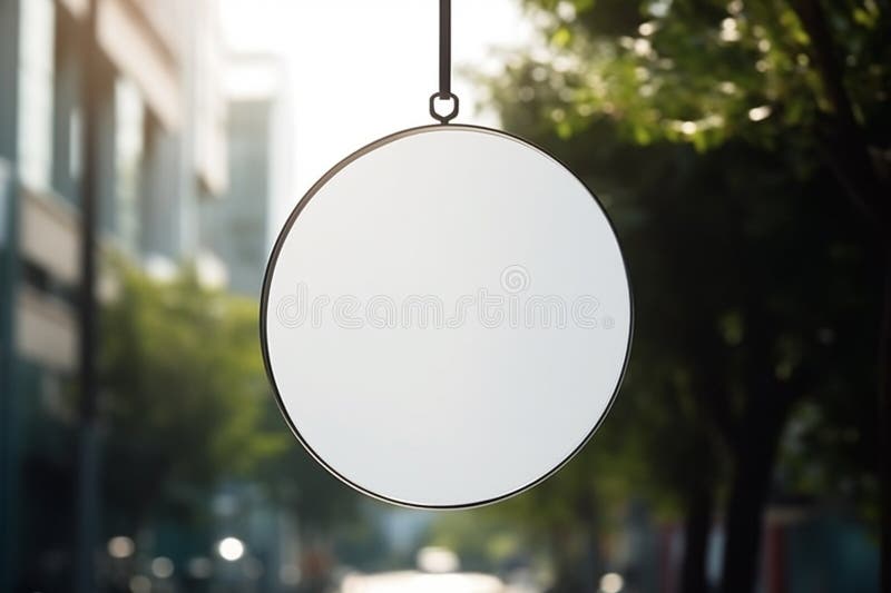 Ai Generative Blank Round Signboard Hanging on the Wall. 3d Rendering ...