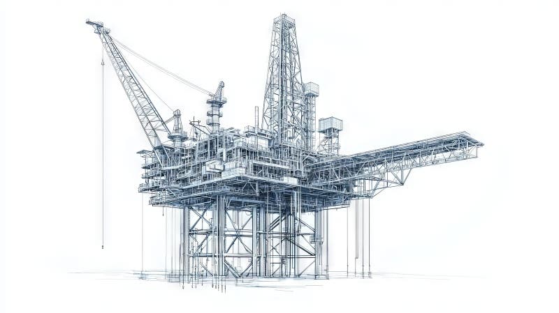 This 3D Rendering Depicts the Concept of an Offshore Oil Rig Drilling ...