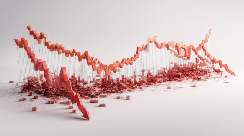 Market Crash Visualization stock illustration. Illustration of digital ...