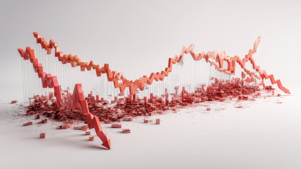 Market Crash Visualization stock illustration. Illustration of digital - 375973536