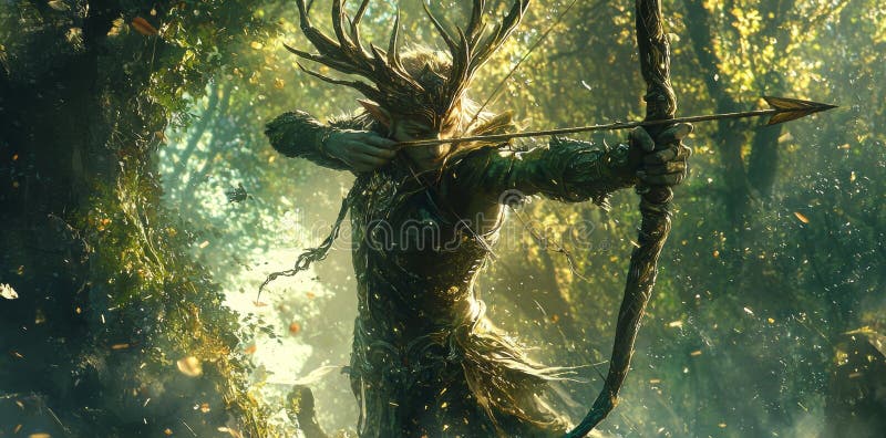 This 3D Rendering Depicts an Evil, Brutal Forest Elf Hunter Pulling an ...