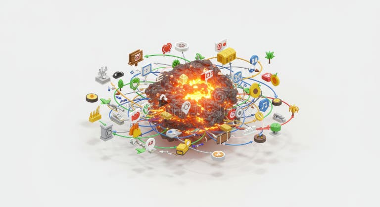 Big Data Explosion stock illustration. Illustration of growth - 383252444