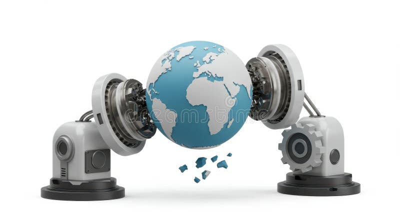 Global Mechanization stock illustration. Illustration of earth - 383236424