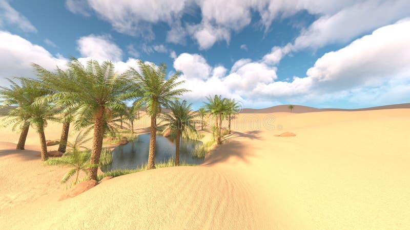 3D rendering of the desert stock illustration. Illustration of drought ...