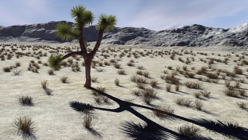 3D Rendering of Desert Landscape with Background Sky Stock Illustration ...