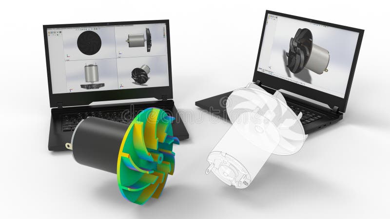 3D Rendering - Design of a Impeller Using a CAD Software Stock ...