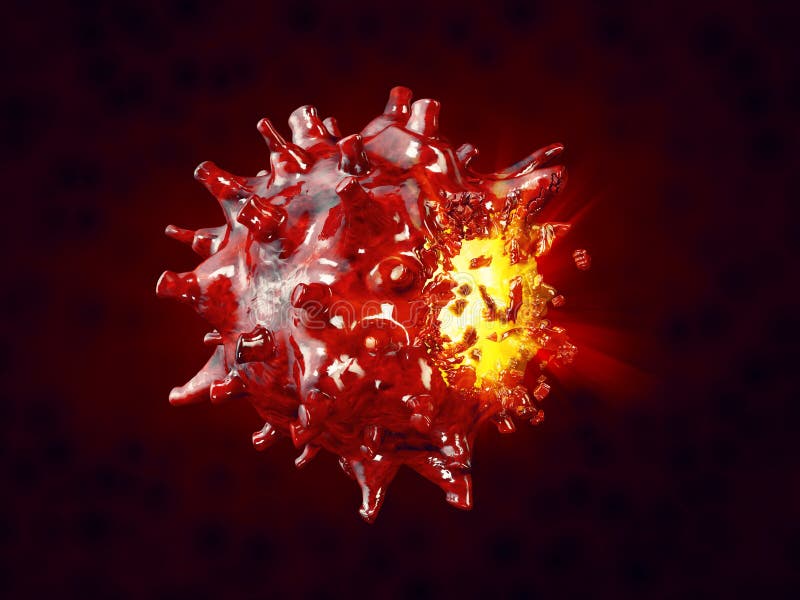 3d Rendering of Destruction Bacteria, Isolated Black and Red Stock ...