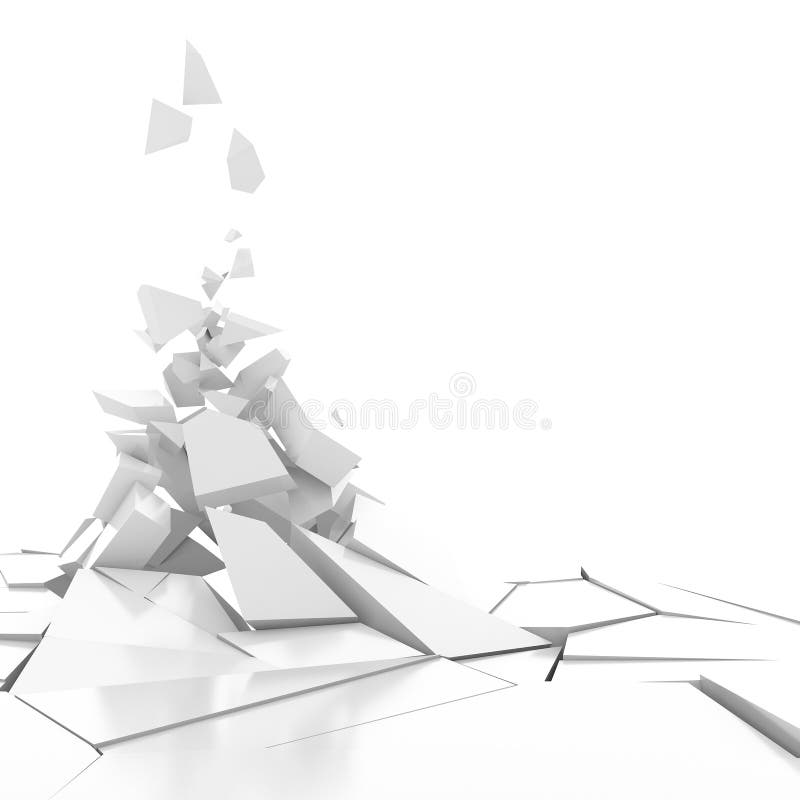 3d Rendering Destruction Of Floor Stock Illustration - Illustration of ...