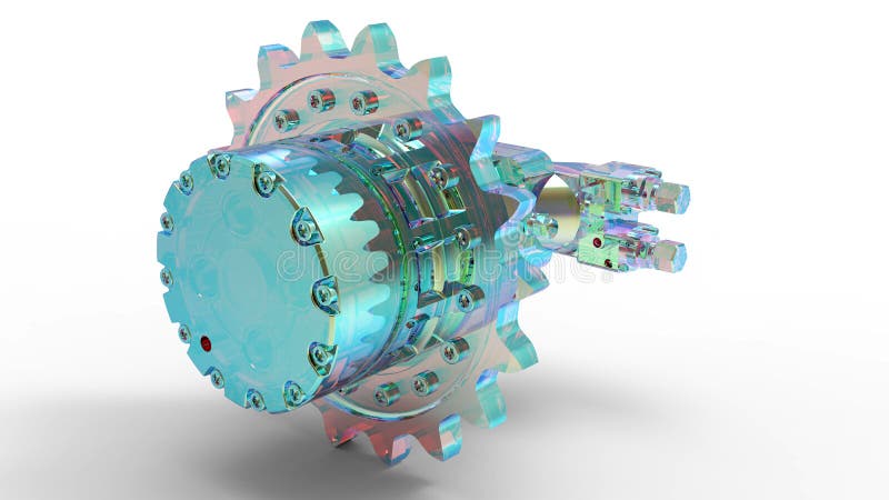 3D Rendering - Detailed Mechanical Assembly Stock Illustration ...