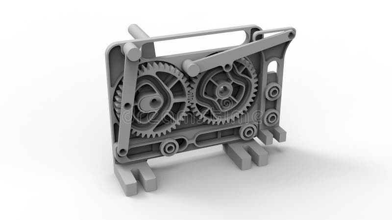 3D Rendering - Detailed Mechanical Gear Interior Assembly Stock ...