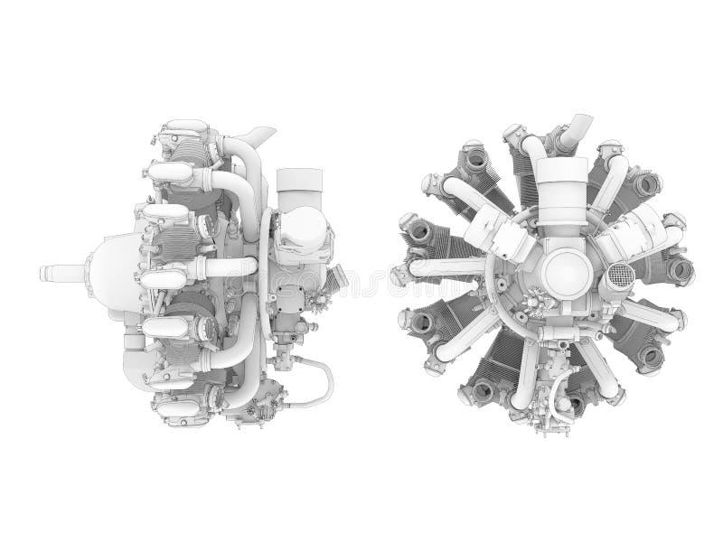 Aircraft Radial Engine Stock Illustrations – 379 Aircraft Radial Engine ...