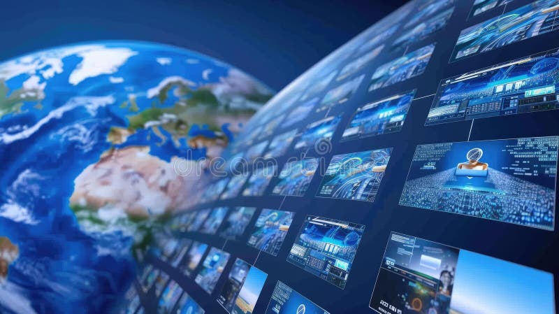 A 3D Rendering of a Detailed World Map Displayed on a Large Screen ...