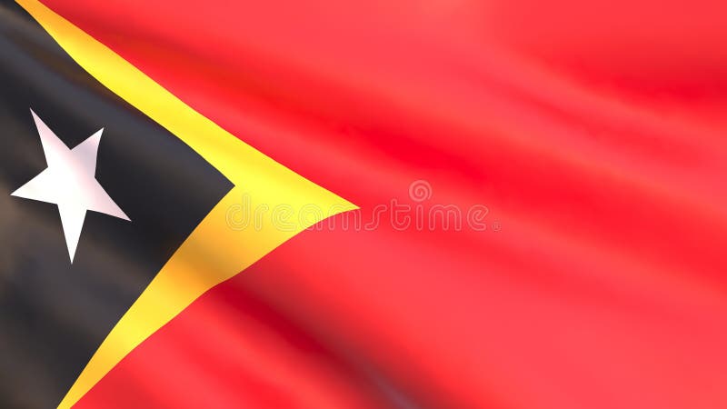 3D Rendering - Development of East Timor Flag Blown in the Wind Stock ...