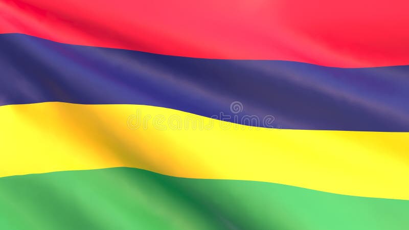 3D Rendering - Development of the National Flag of Mauritius Stock ...