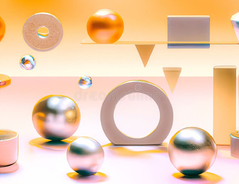 3d Rendering Of Different Abstract Shiny Objects Stock Illustration Illustration Of Type