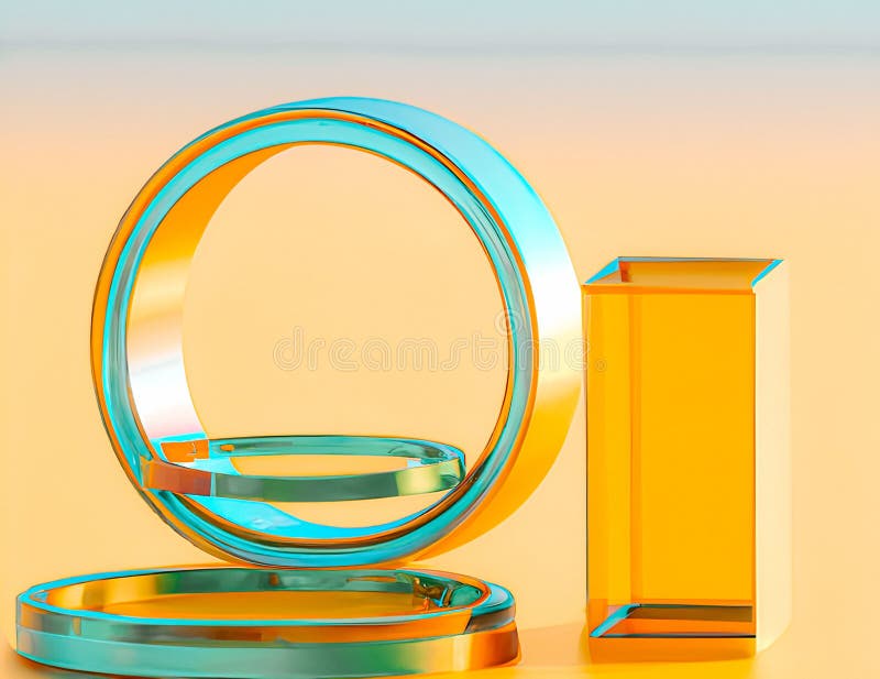 3d Rendering Of Different Abstract Shiny Objects Stock Illustration
