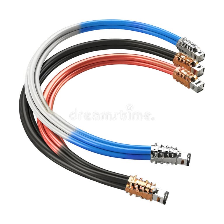3D Rendering of a Different Color Cables on Transparent Background - Ai ...