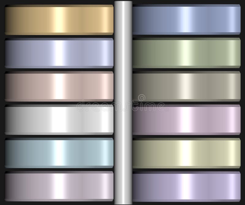 Metallic Color Palette Gradient Background Set Stock Vector ...