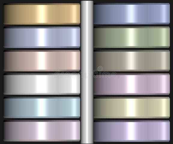 3d Rendering of Metallic Color Pallet Stock Illustration - Illustration ...