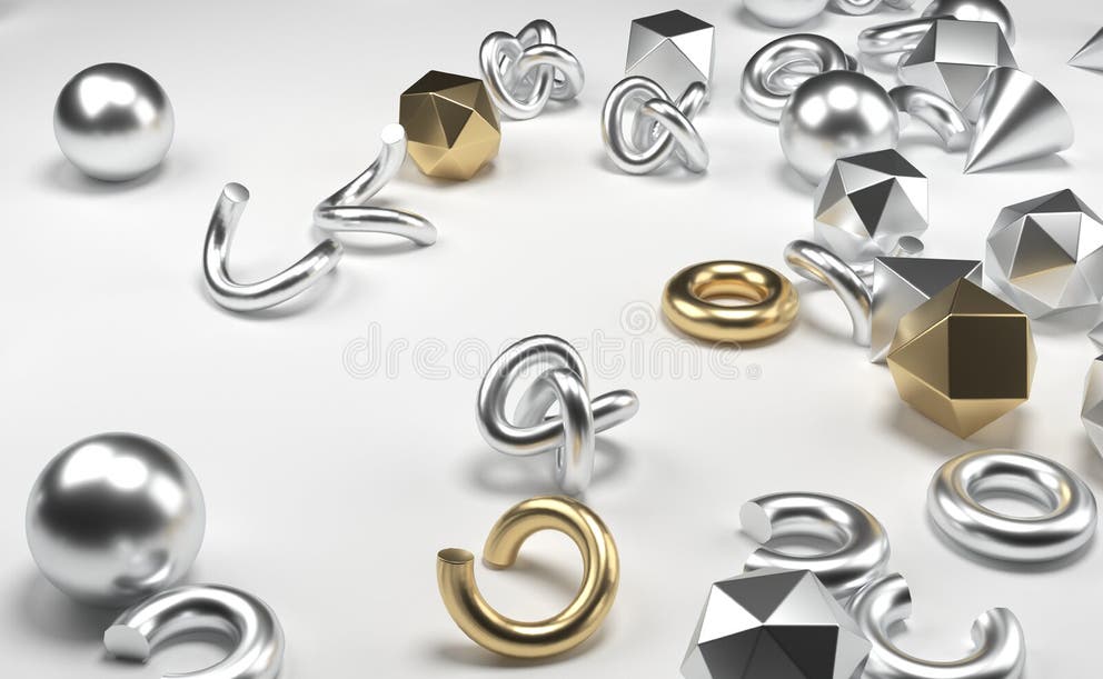 Geometric Realistic Looking Primitive Objects Stock Illustration ...