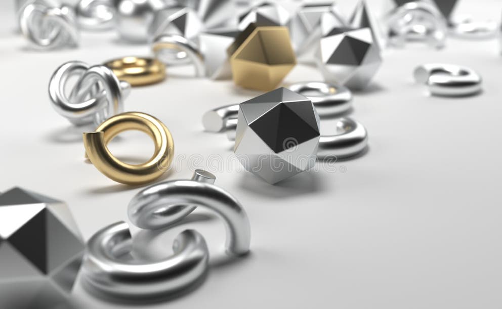 Geometric Realistic Looking Primitive Objects Stock Illustration ...